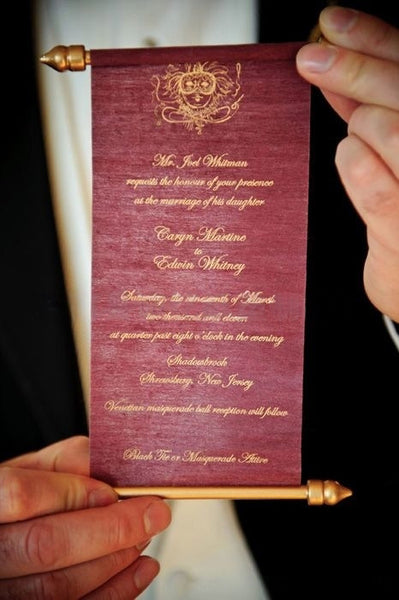 Custom Vintage Scroll Invitation European Style Invitation Blank Scrol ...