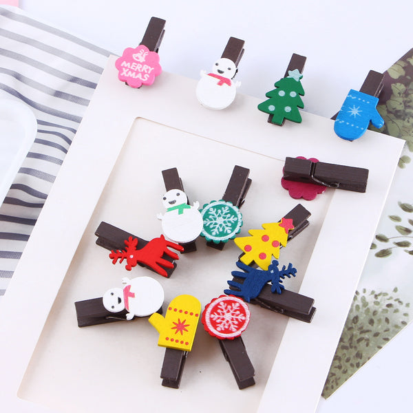 Small wooden clip children's clip memo clip photo clip hemp rope house ...